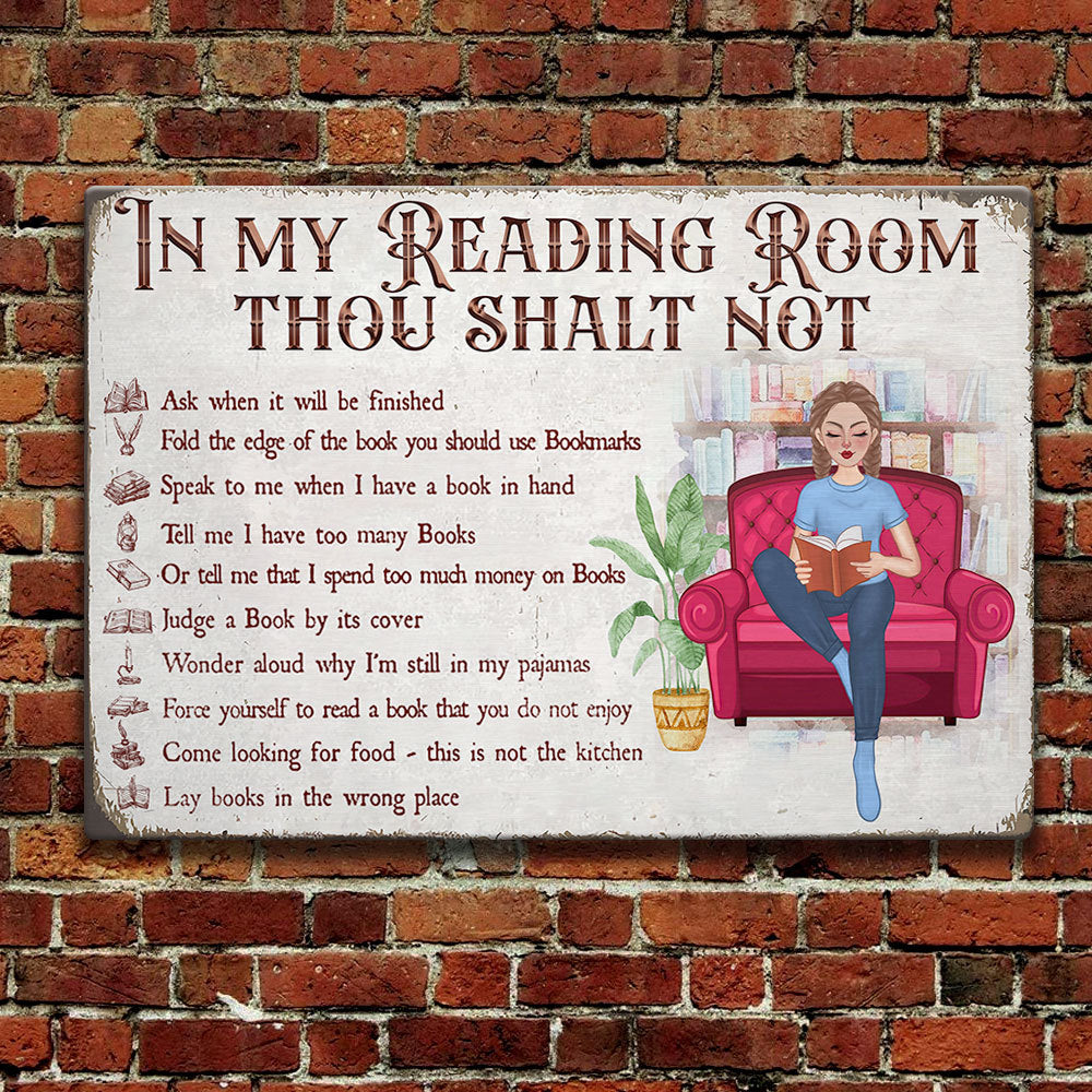 Personalized In My Reading Room Metal Sign, Gift For Book Lovers ...